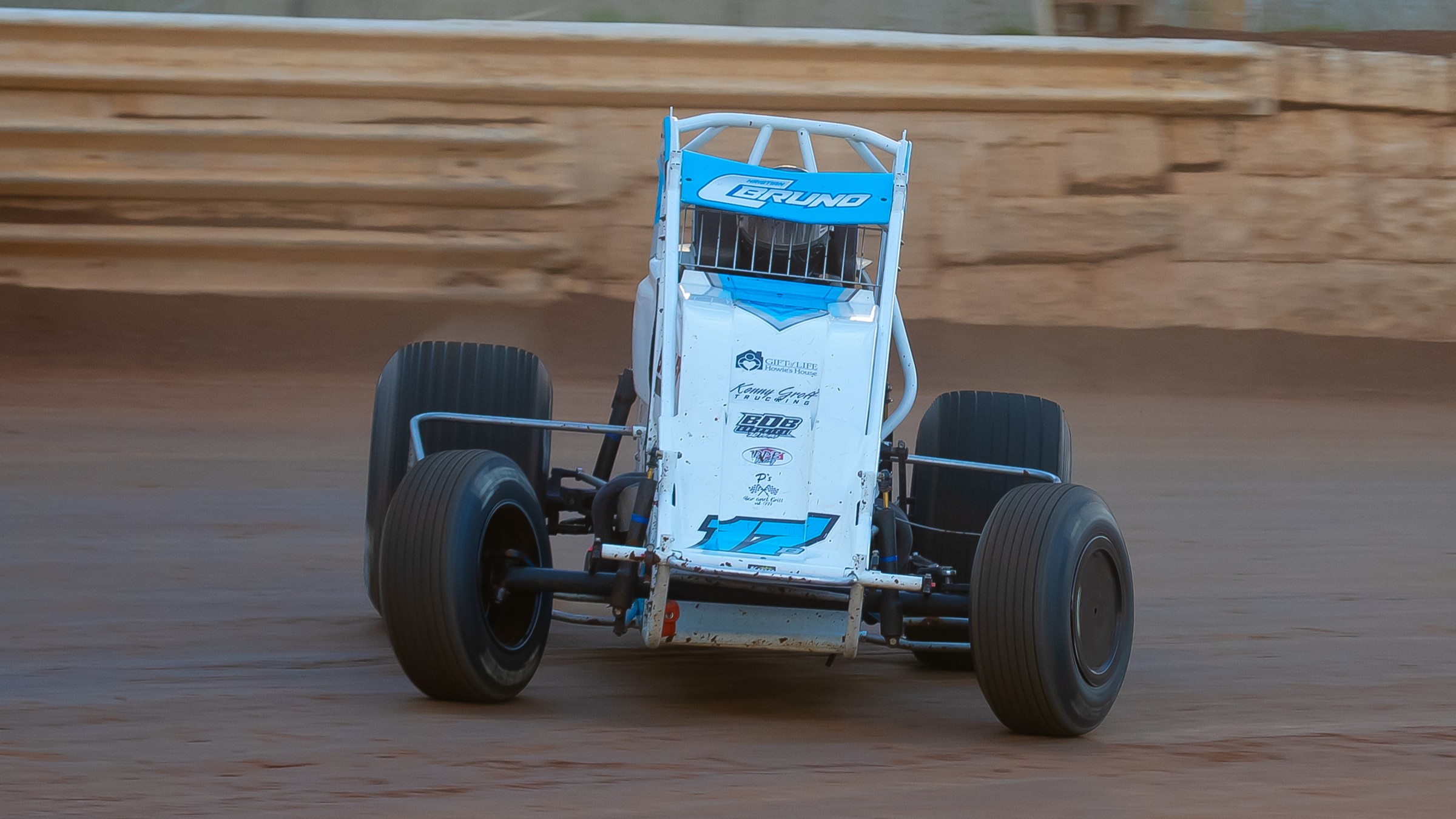 Bruno Bottom Feeds to Thrilling Port Royal USAC EC Sprint Win